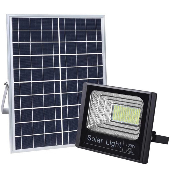 ไฟสปอร์ตไลท์ โซล่าเซลล์ Solar Cell LED Spotlight 100w แสงสีขาว ...