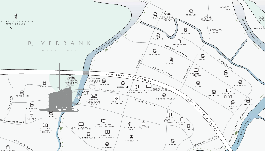 Riverbank @ Fernvale Condo Location Map - Nearby MRT's, Schools, Malls ...