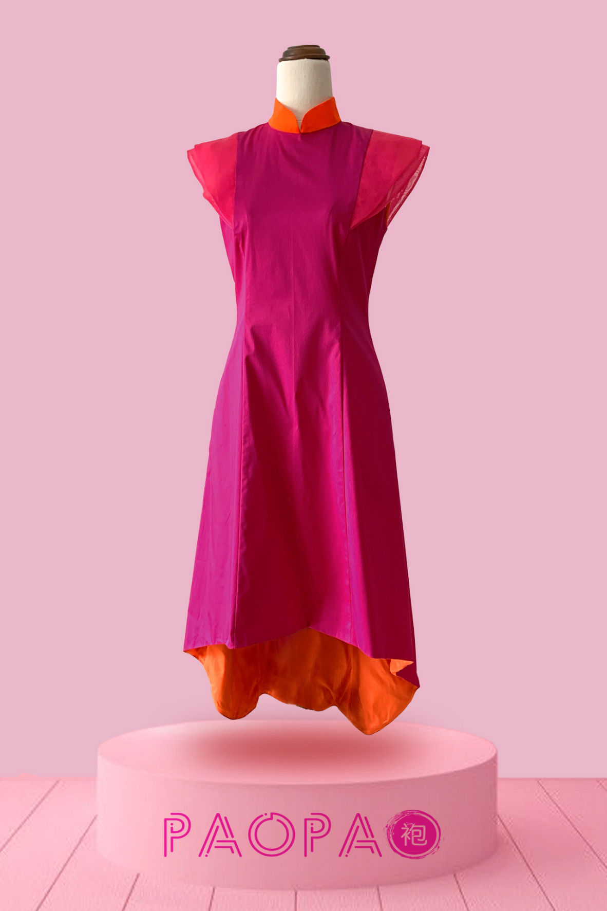 JU Cheongsam In Pink by Pao Pao Label - Style Theory