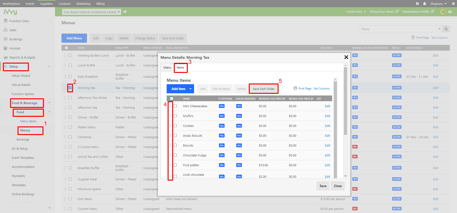 Press the " Save " to save the menu.