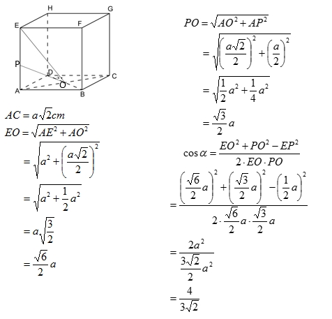 Diketahui kubus ABCD.EFGH dengan panjang rusuka cm...