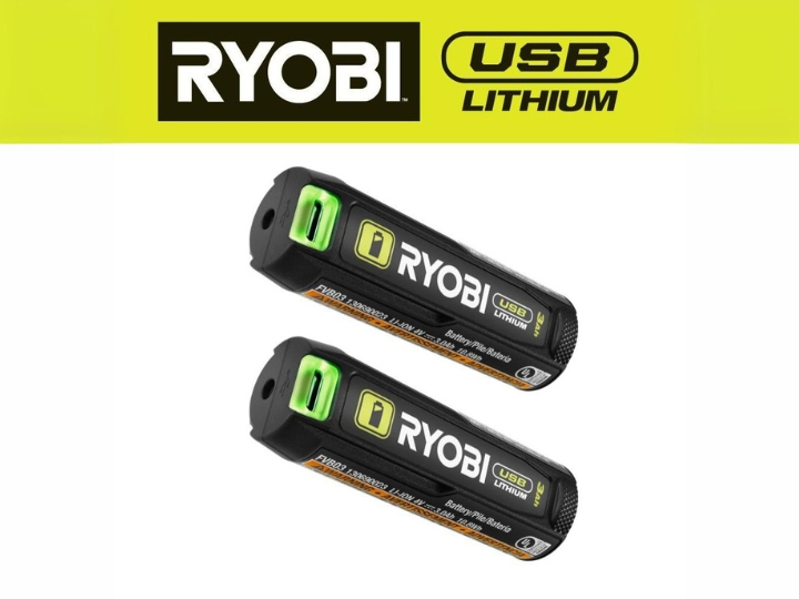 RYOBI USB Lithium Rechargeable Battery (2-Pack) | Time Auction