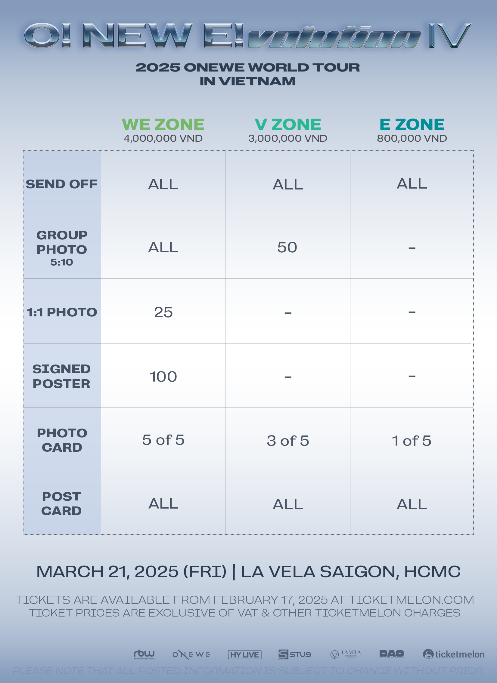 2025 ONEWE 4th Live Concert 'O! NEW E!volution IV' In Vietnam - Ticketmelon