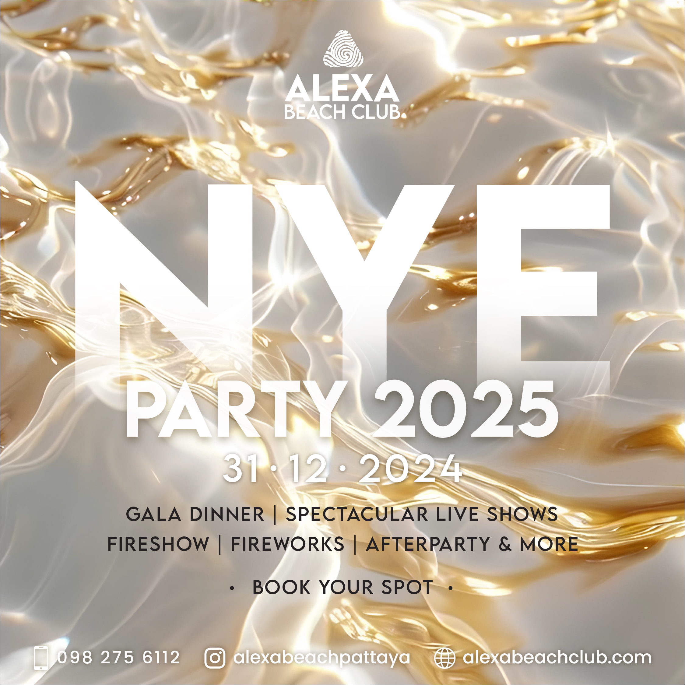 New Year Gala & Beach Party 2025 at Alexa Beach Club Pattaya - Ticketmelon