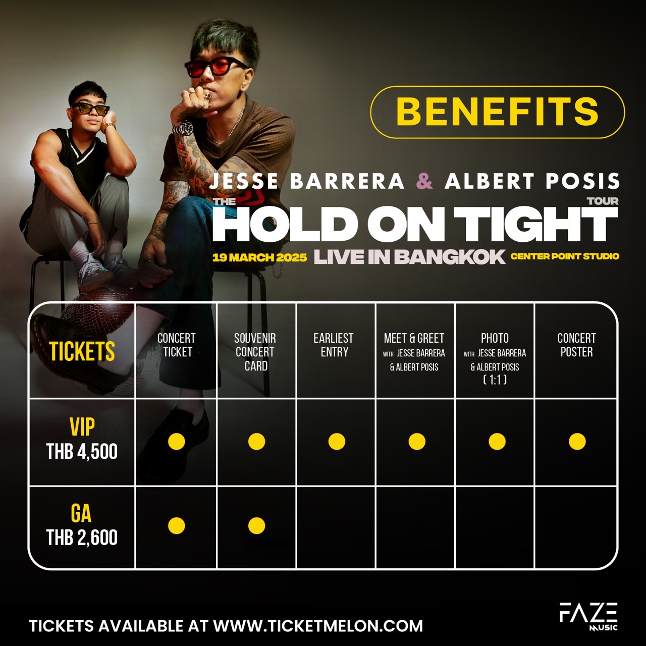JESSE BARRERA & ALBERT POSIS HOLD ON TIGHT TOUR Live In Bangkok - Ticketmelon
