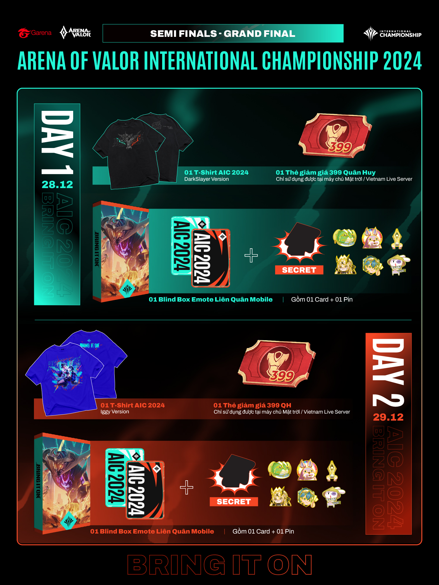 BÁN KẾT & CHUNG KẾT GIẢI ĐẤU ARENA OF VALOR INTERNATIONAL CHAMPIONSHIP 2024 (AIC 2024) - Ticketmelon