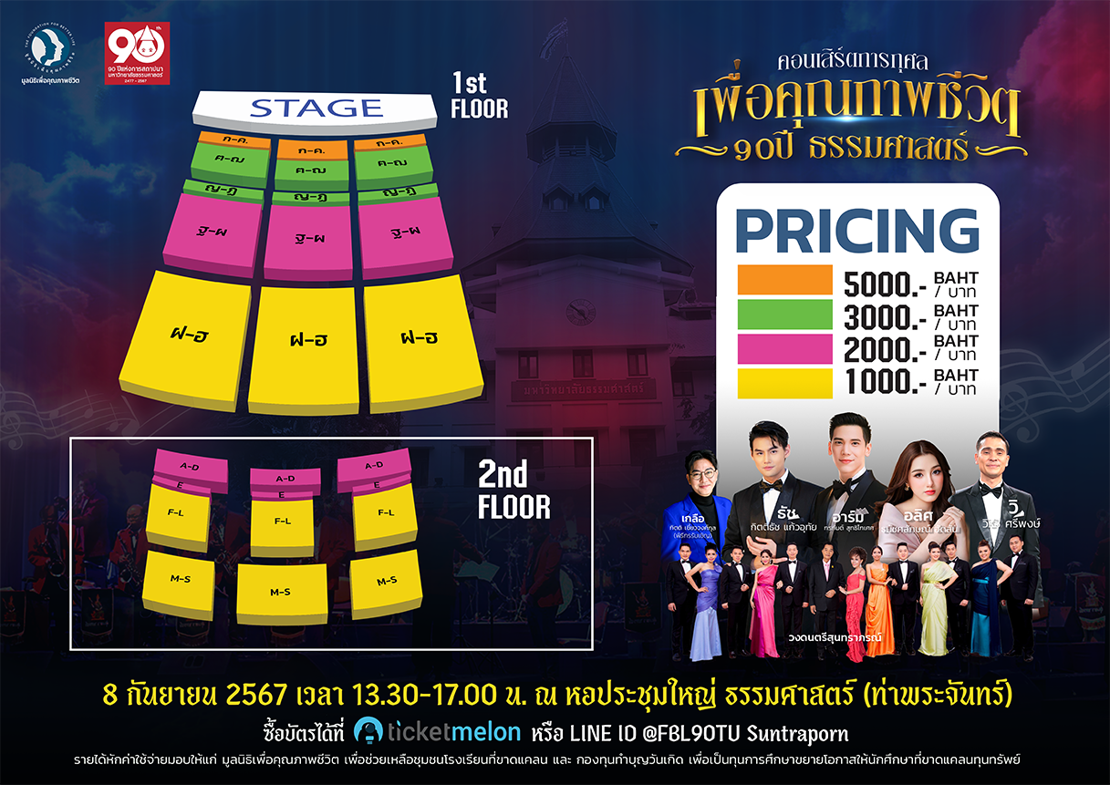 คอนเสิร์ตการกุศล เพื่อคุณภาพชีวิต 90ปี ธรรมศาสตร์ กับสุนทราภรณ์ ...