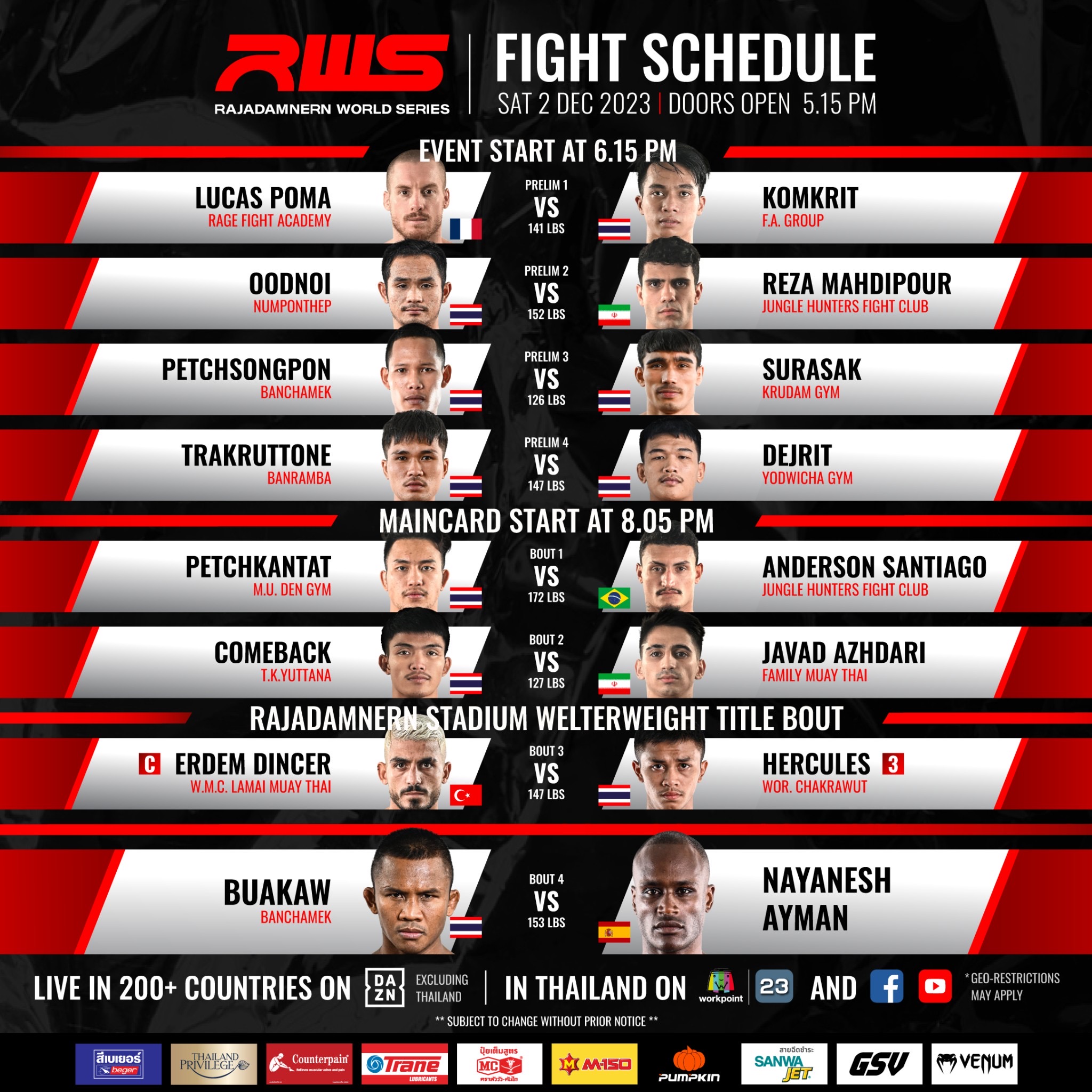 RWS: Legend of Rajadamnern Buakaw vs Nayanesh - Ticketmelon