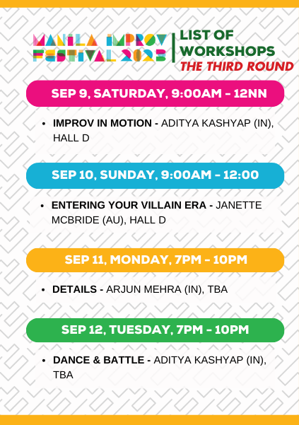Workshops - Manila Improv Festival 2023