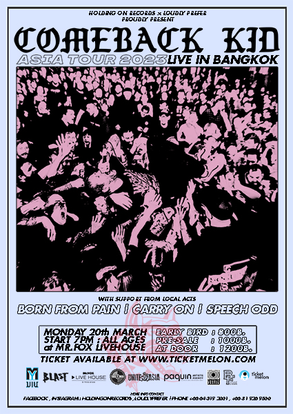 COMEBACK KID Live in Bangkok 2023 - Ticketmelon
