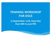 Training Workshop for OSCEs GEVME