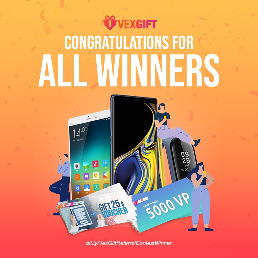 VexGift Referral Contest Winners 