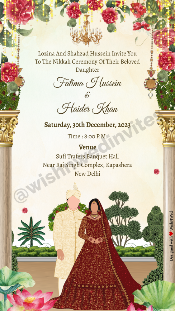 Muslim Wedding Video Invitation Maker Nikaah & Walima, Rukhsati Invites ...