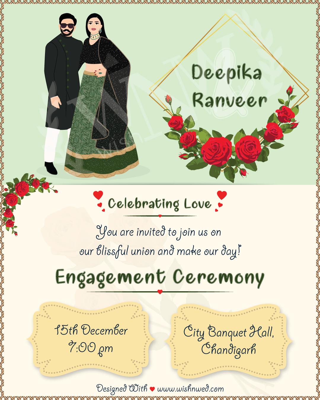 Digital Engagement Party Invitation For Modern Couples