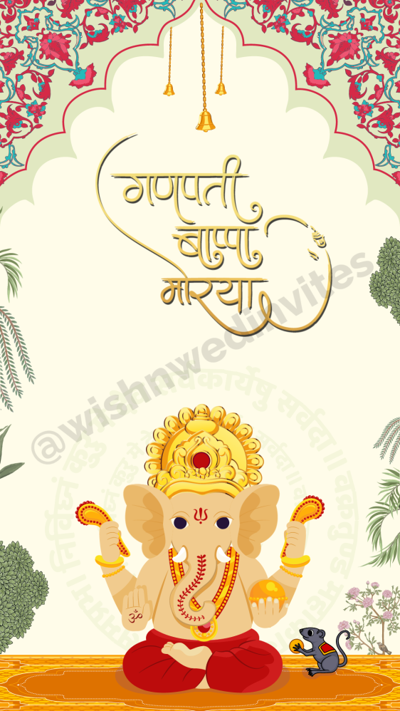 Ganesh Chathurthi Invitation Card Video Maker - Wish N Wed