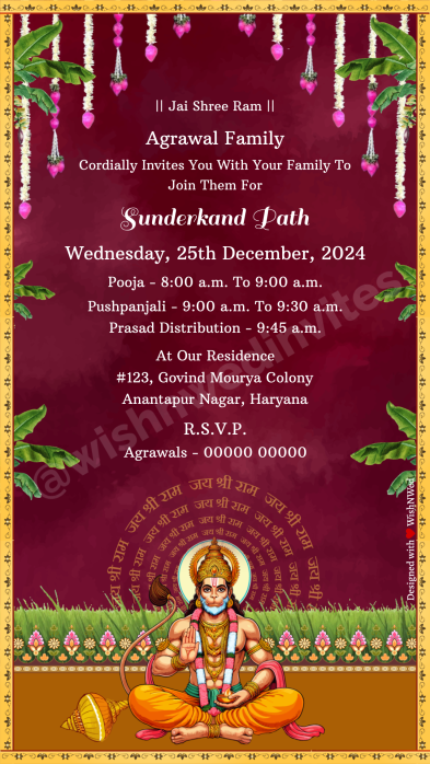 Indian Housewarming Invitation Video | Griha Pravesh & Sunderkand Path ...
