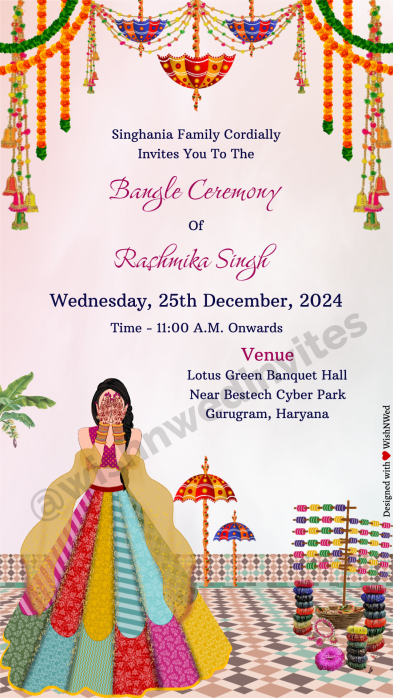 Half Saree Function Invitation Card Templates | Langa Voni E Card ...