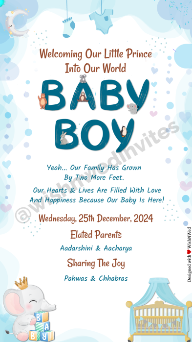 Birth Announcement Template for Baby Girl - WishNWed