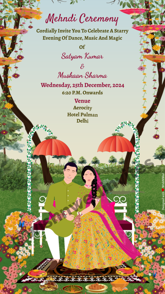 Mehndi Invitation Cards Quick & Easy Customizations - Wish N Wed