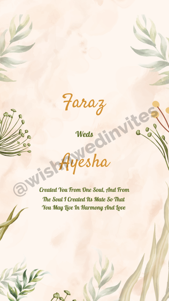 Muslim Wedding Video Invitation Maker Nikaah & Walima, Rukhsati Invites ...