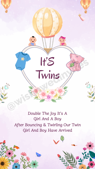 Twins Baby Announcement Video Template | Lion Cubs Theme for Boy & Girl