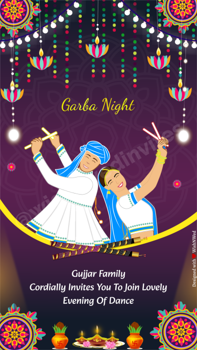 Garba Invitation Video Maker | Navarathri Dandiya Invite - Wish N Wed