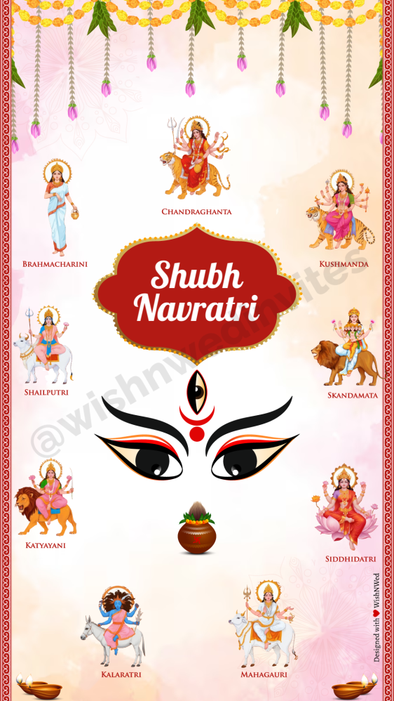 Navratri & Durga Puja Invitation Video Templates - Wish N Wed