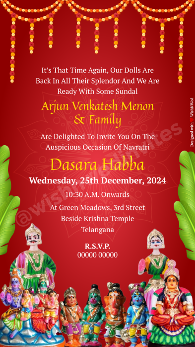 Navaratri Golu Invitation Maker | Bommai Golu Invite Video