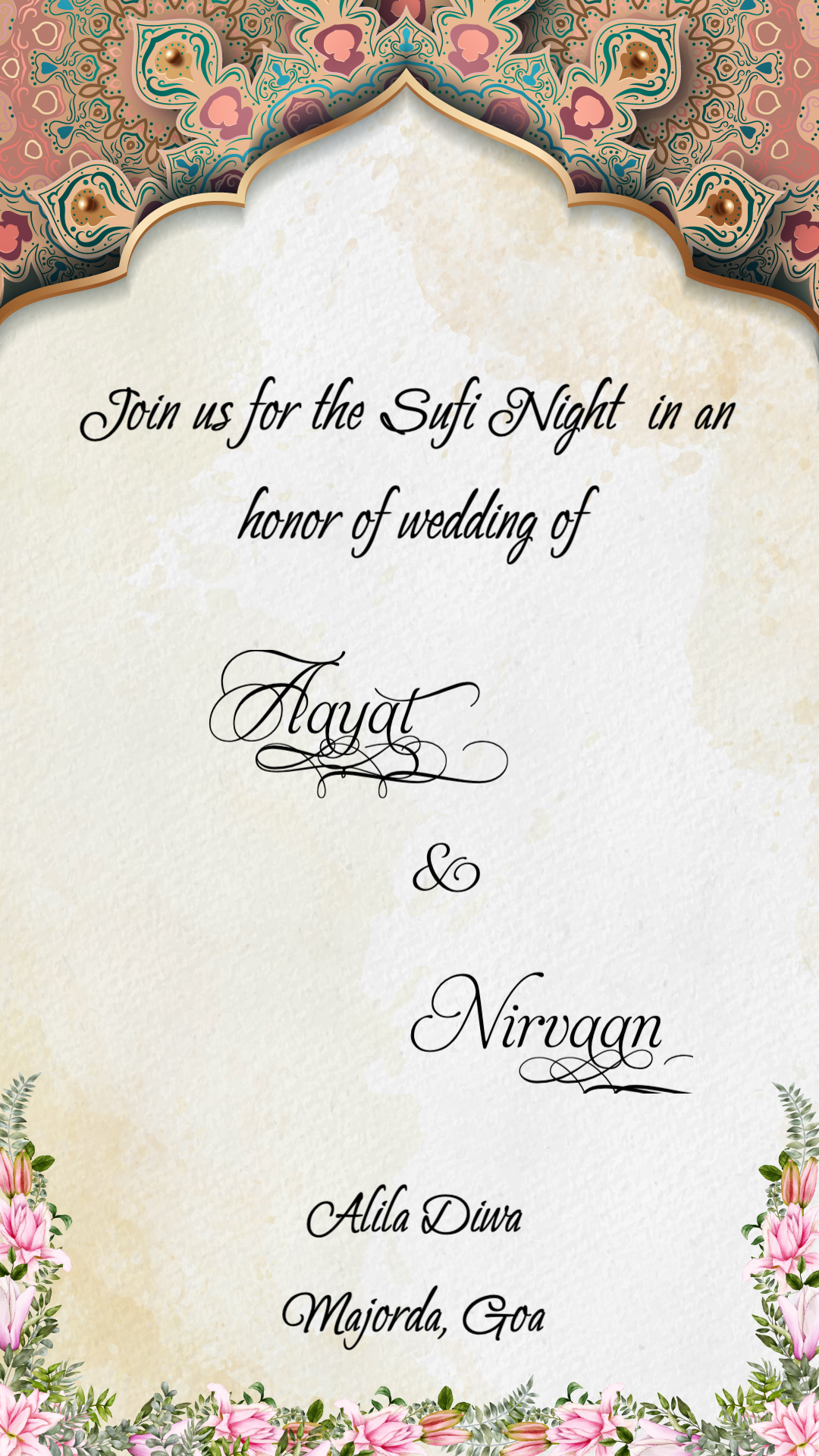 Create Muslim Wedding Invitation Kafiyat Style Wish N Wed