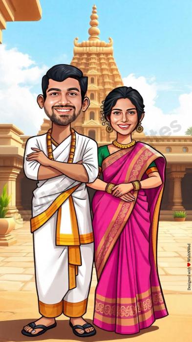 Create Hindu Indian Wedding Caricature Online in 5 mins - Wish N Wed