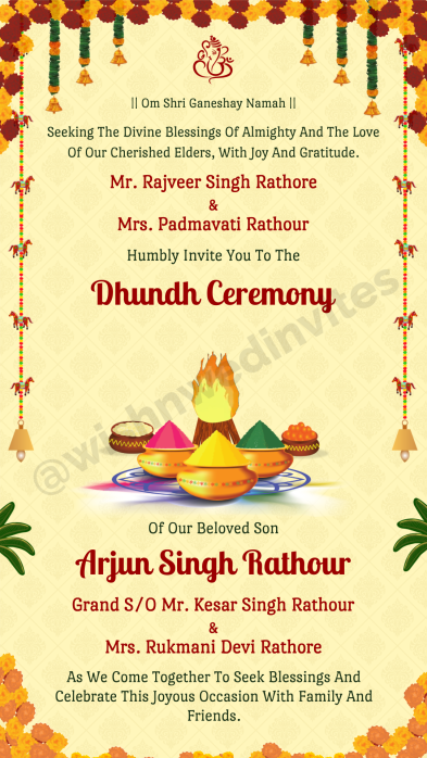 Dhundh Invitation Card Maker - Wish N Wed