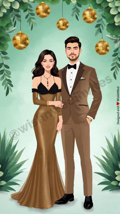 Editable Indian Reception Caricature Template - Wish N Wed Caricature Maker