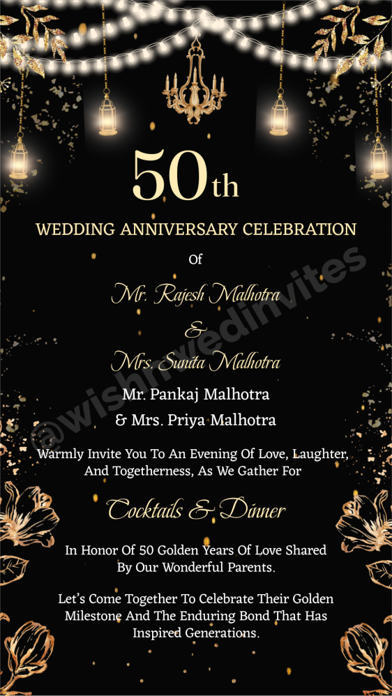 Create & Download Unique Anniversary Invitations - Wish N Wed