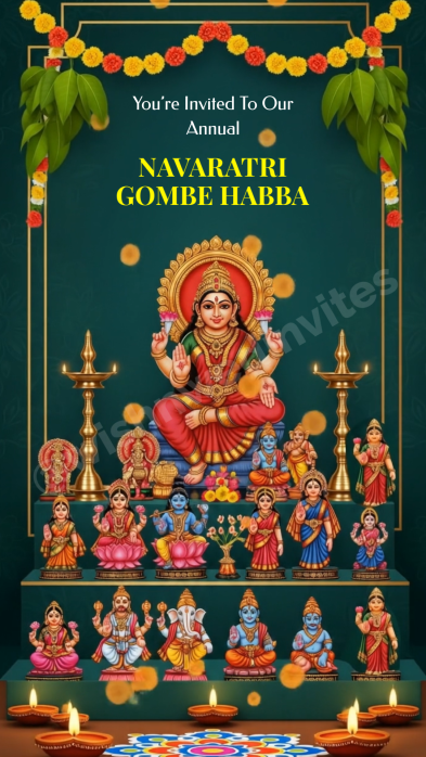 Garba Invitation Video Maker | Navarathri Dandiya Invite - Wish N Wed