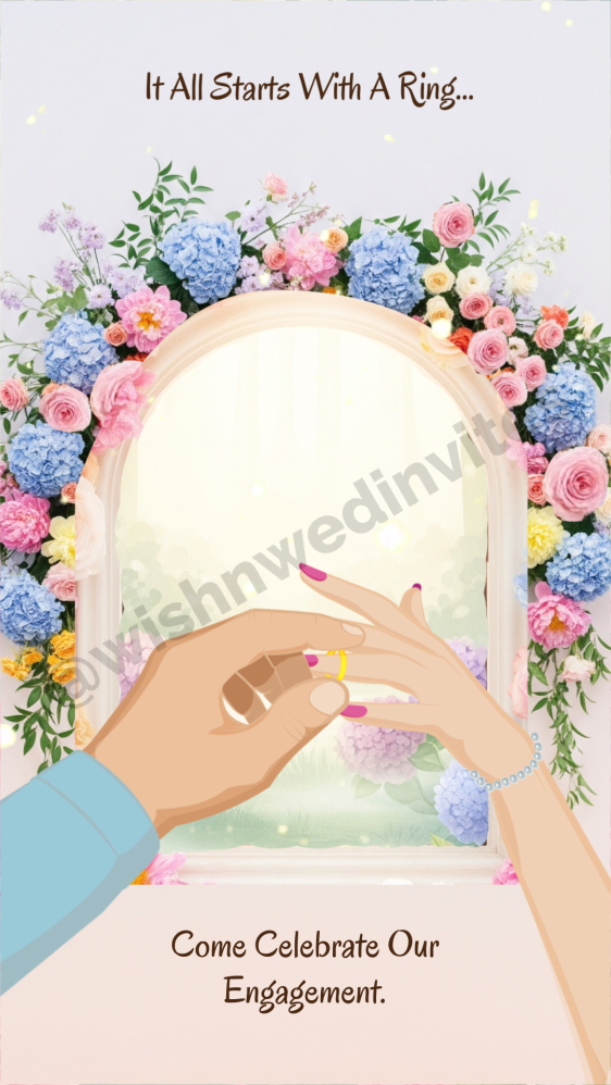 Engagement & Ring Ceremony Video Invitation Maker - Wish N Wed