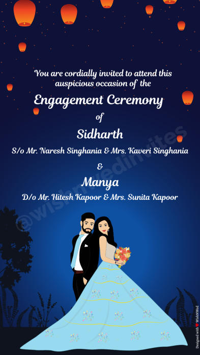 Indian Engagement Invitation Video Template - Wish N Wed Ecard Maker