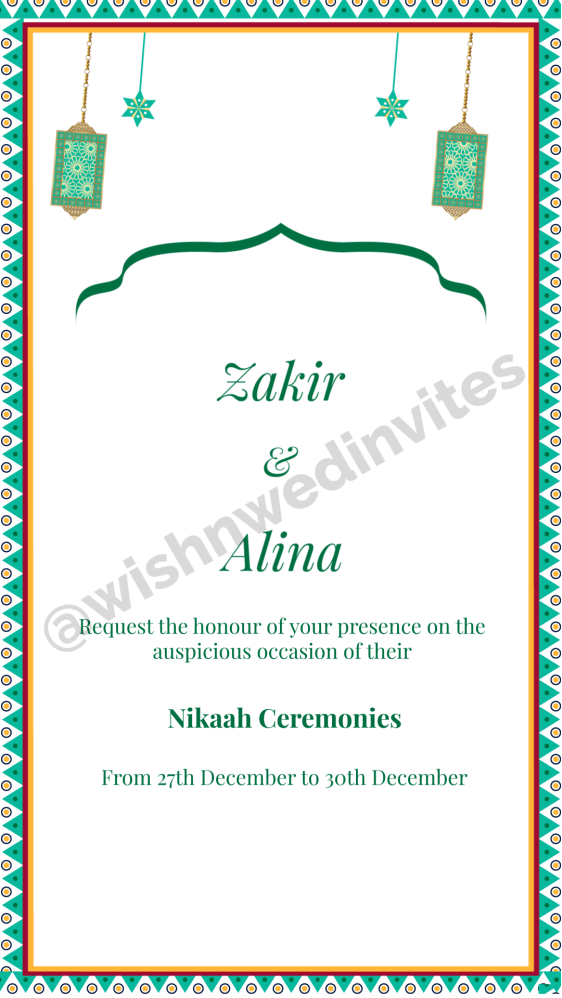 Muslim Wedding Video Invitation Maker Nikaah & Walima, Rukhsati Invites ...