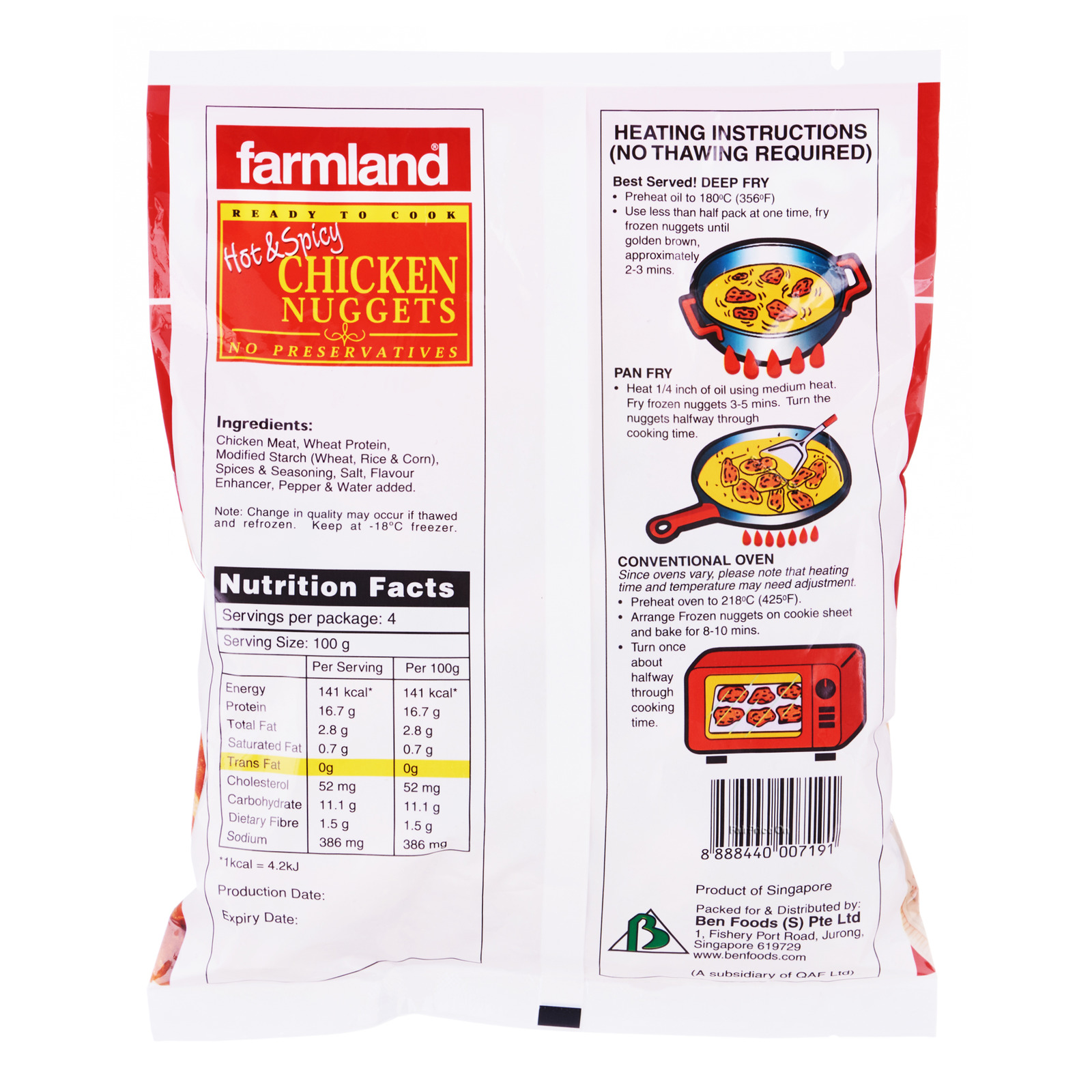 Farmland Frozen Chicken Nuggets - Hot and Spicy | NTUC FairPrice