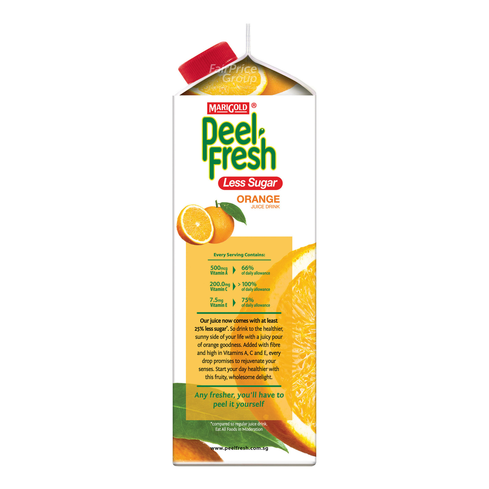 Marigold Peel Fresh Juice - Orange (Less Sugar) | NTUC FairPrice