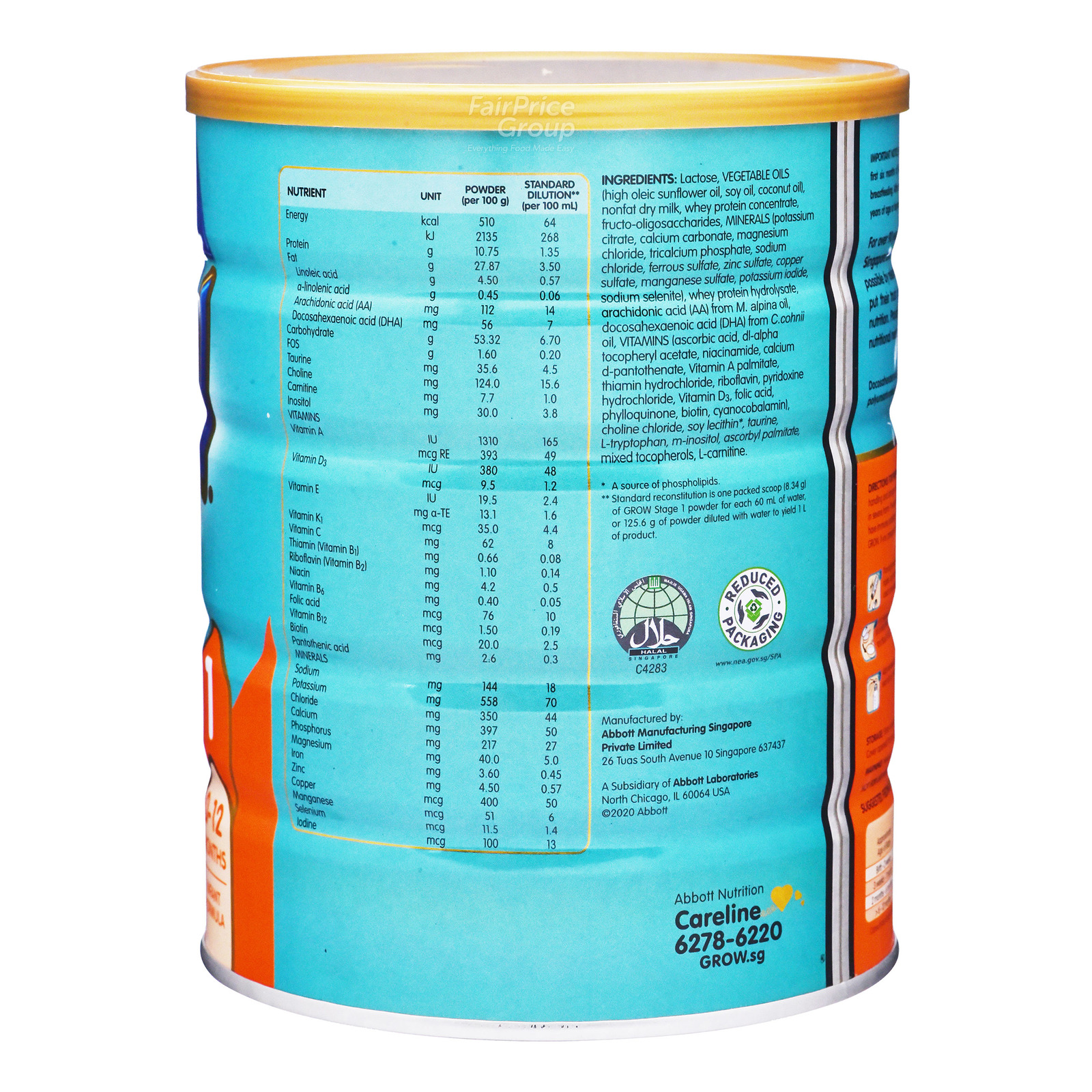 Abbott Grow Baby Infant Milk Formula - Step 1 | NTUC FairPrice