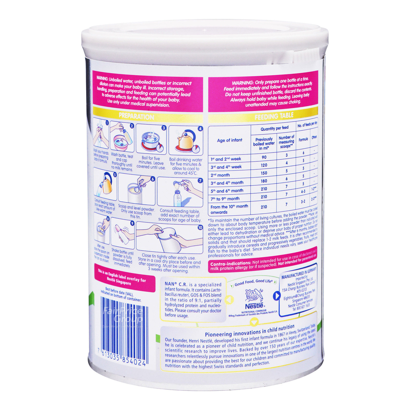 Nestle Nan C.R Special Infant Formula Milk Powder - Stage 1 | NTUC ...
