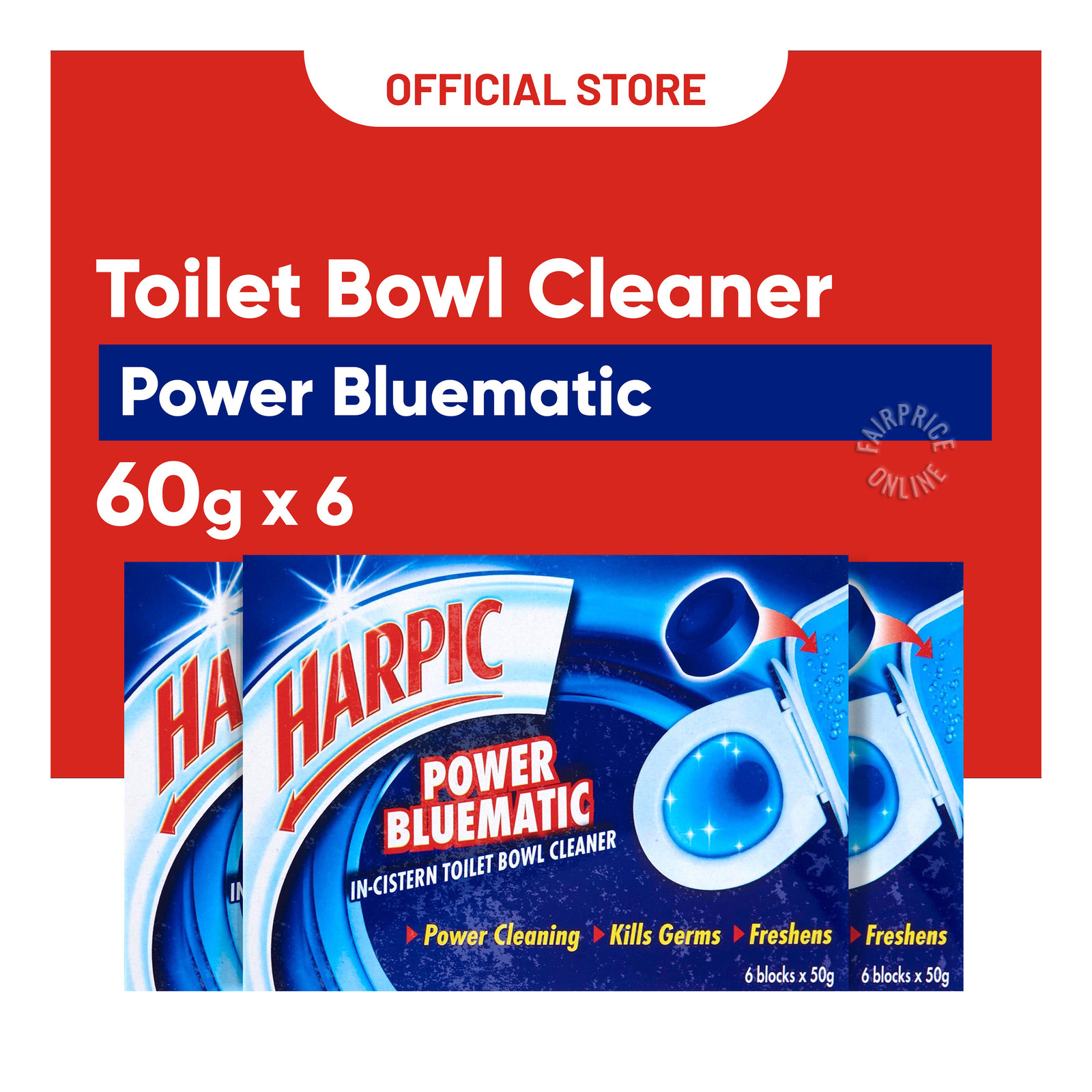 Harpic Toilet Bowl Cleaner - Power Bluematic | NTUC FairPrice