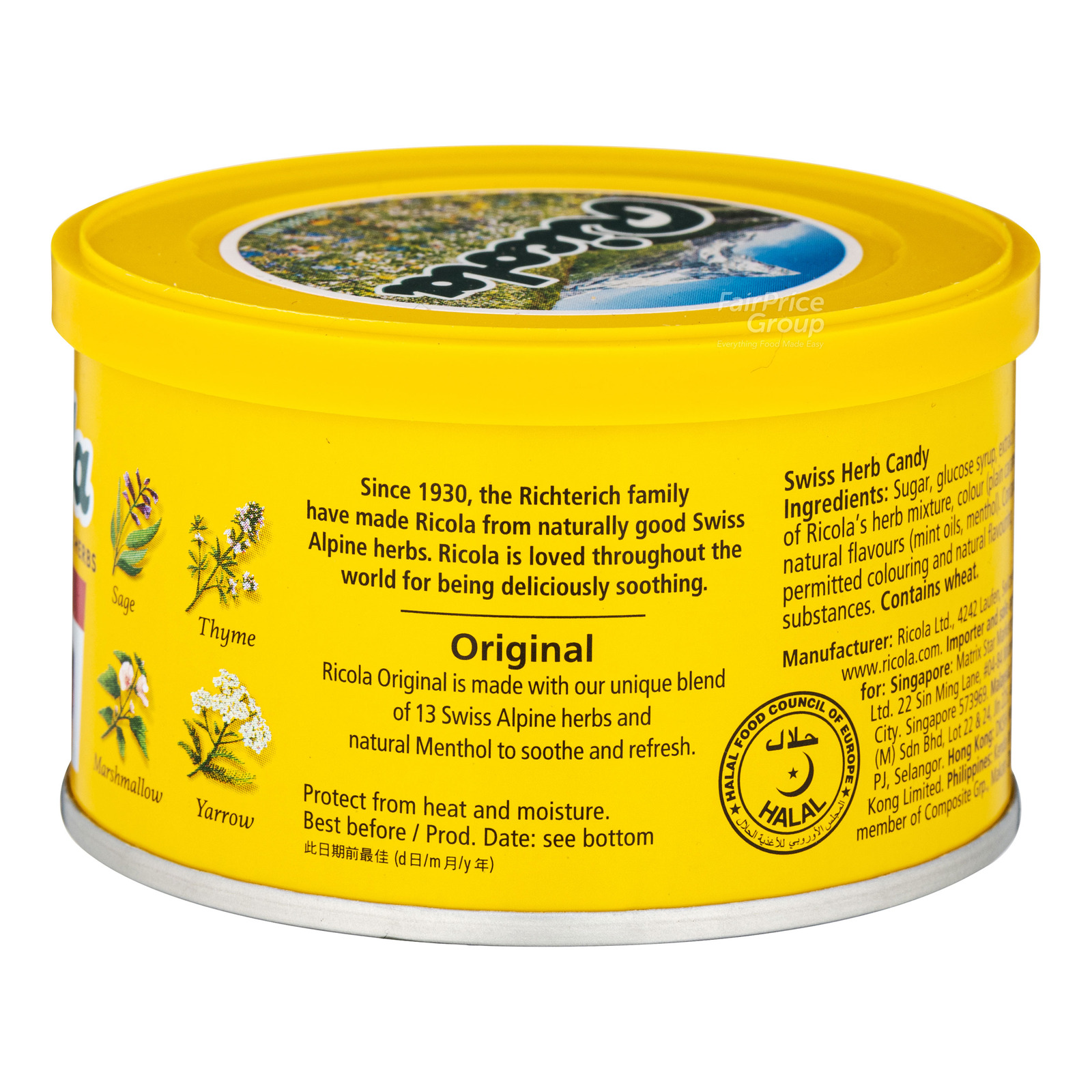 Ricola Natural Relief Swiss Herb Candy Tin | NTUC FairPrice