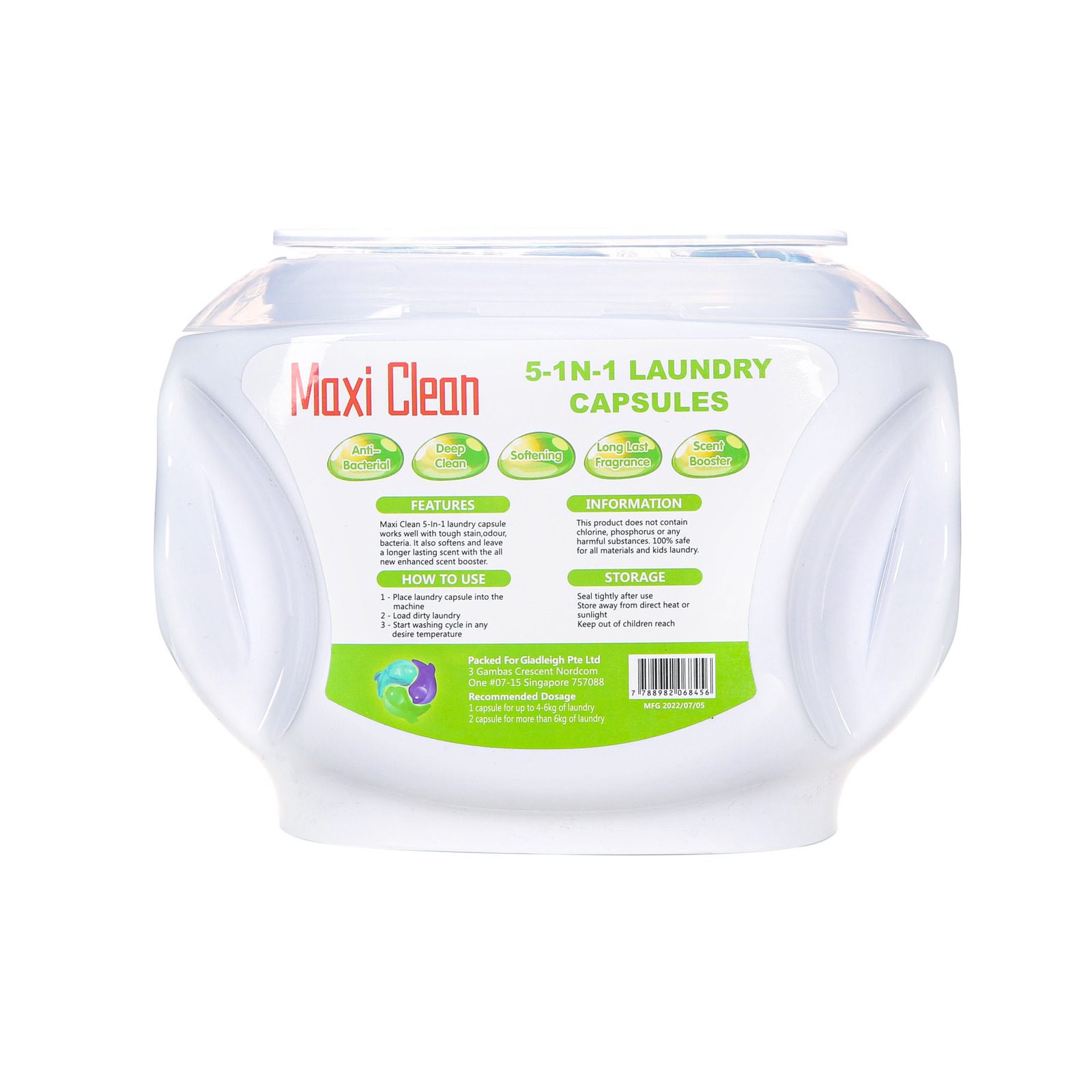 Maxi Clean 5in1 Laundry Capsules Pods - Freesia & Pear Tub | NTUC FairPrice