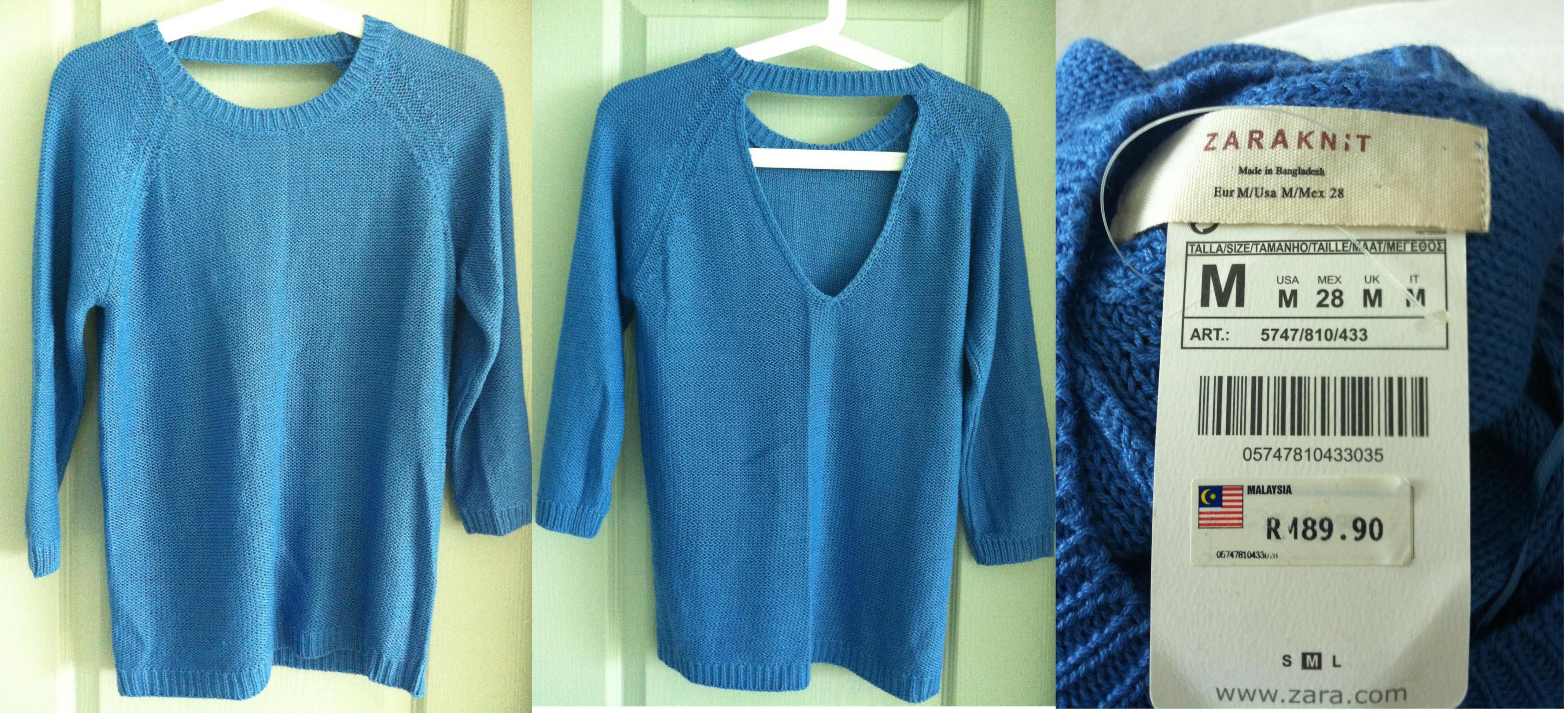 Zara knitwear open back – new with price tag | Secondhand.my