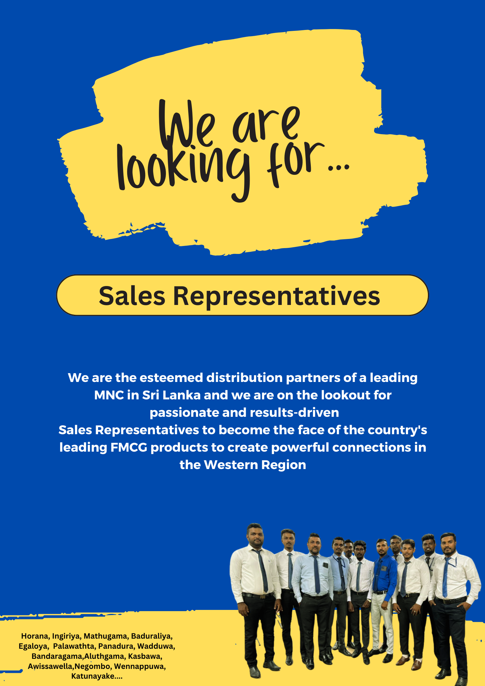 Sales Representatives | Gampaha, Kalutara, Colombo Districts - Company ...