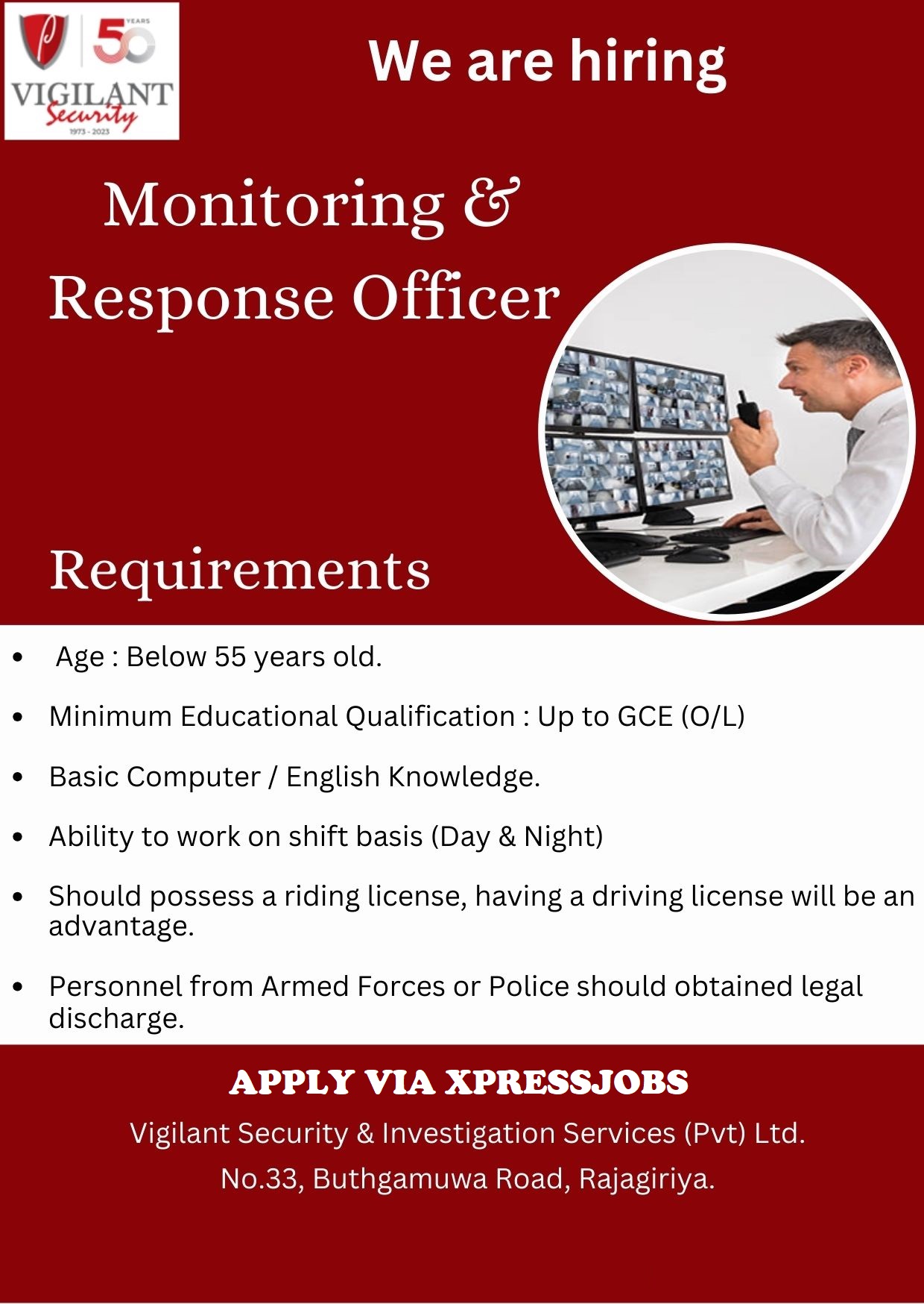 Monitoring & Response Officer - Vigilant Security & Investigation ...