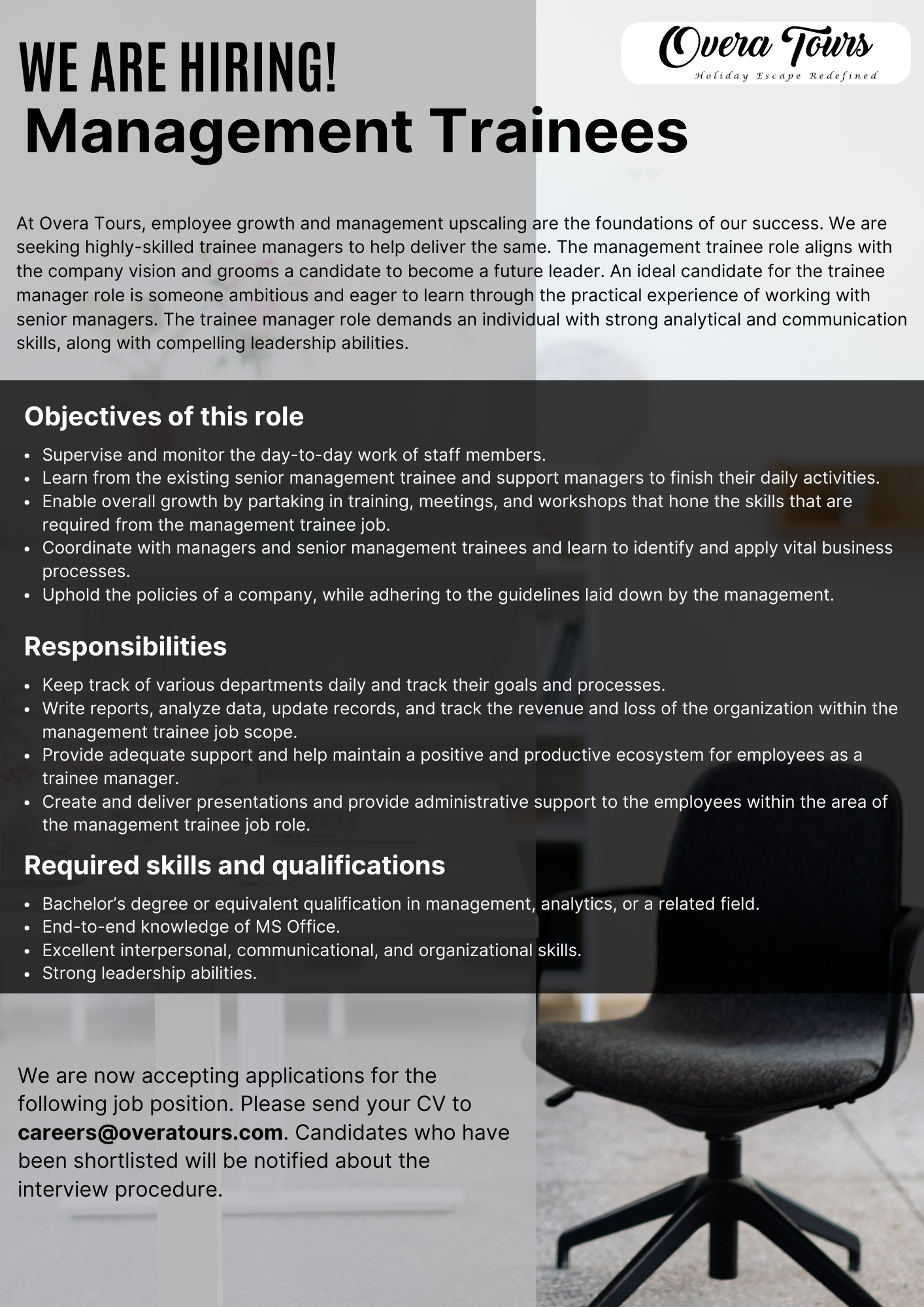 Management Trainee (Internship) - Overa Tours | XpressJobs