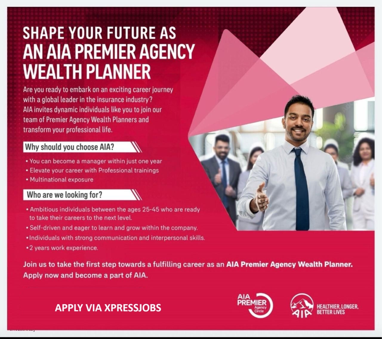 Wealth Planner - AIA Insurance Lanka LTD | XpressJobs