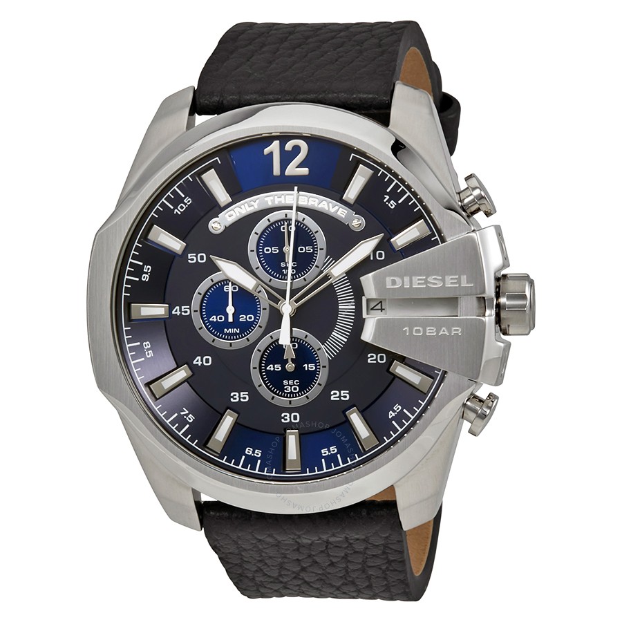 Diesel Mega Chief Navy Blue Dial Mens Chronograph DZ4423